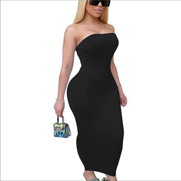 Dresses | Bodycon Tube Top Strapless Club Party Maxi Dress | Poshmark